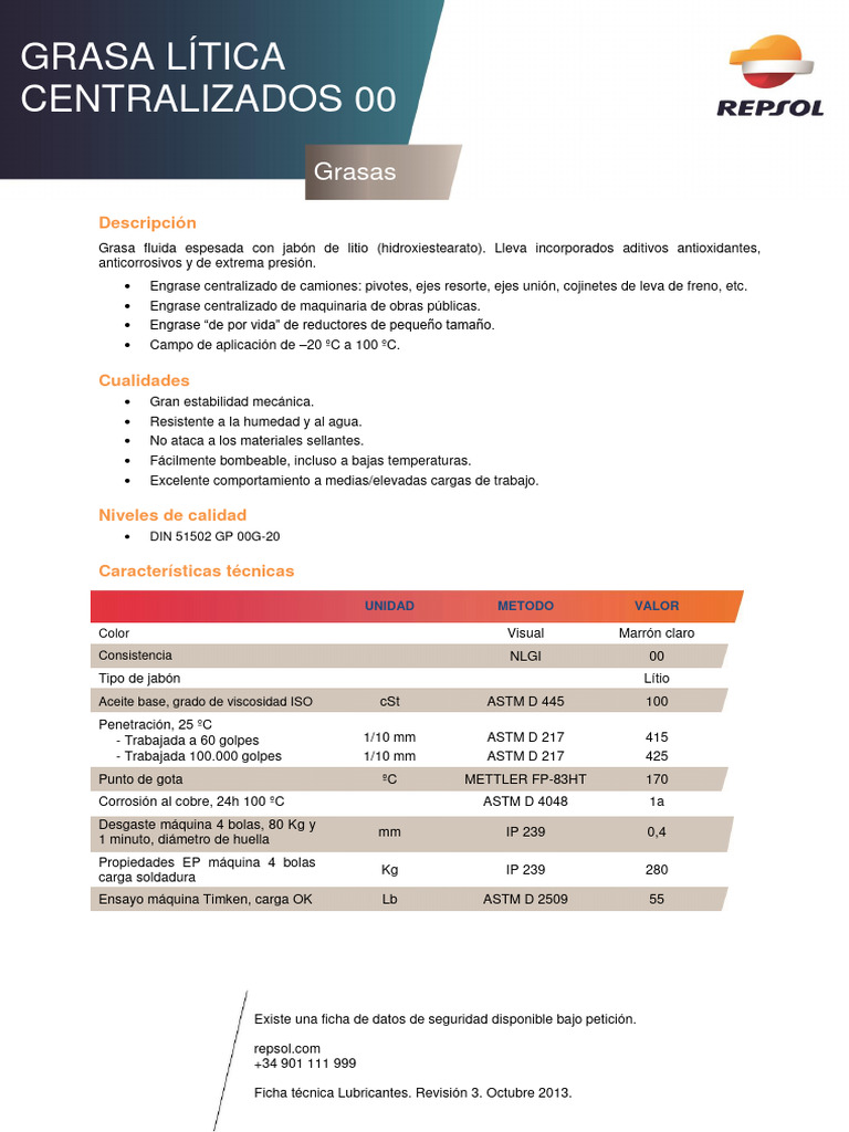 Grasa Lítica Centralizados 00 | PDF