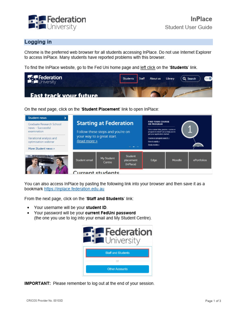 InPlace Log in and Pre Placement Requirements | PDF | Login | Computing