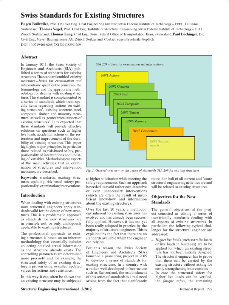 Swiss Standards for Structures | PDF | Reliability Engineering | Safety