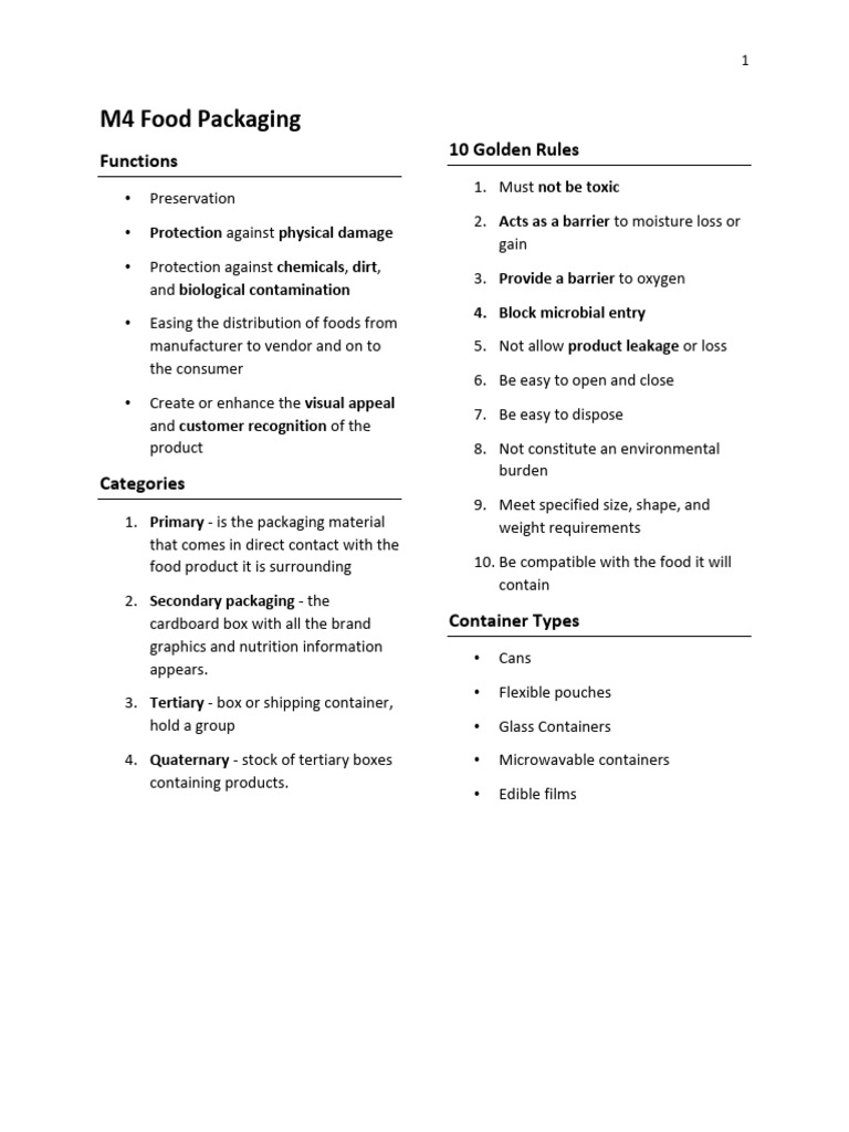 M4 Food Tech Notes | PDF | Pickling | Pickled Cucumber