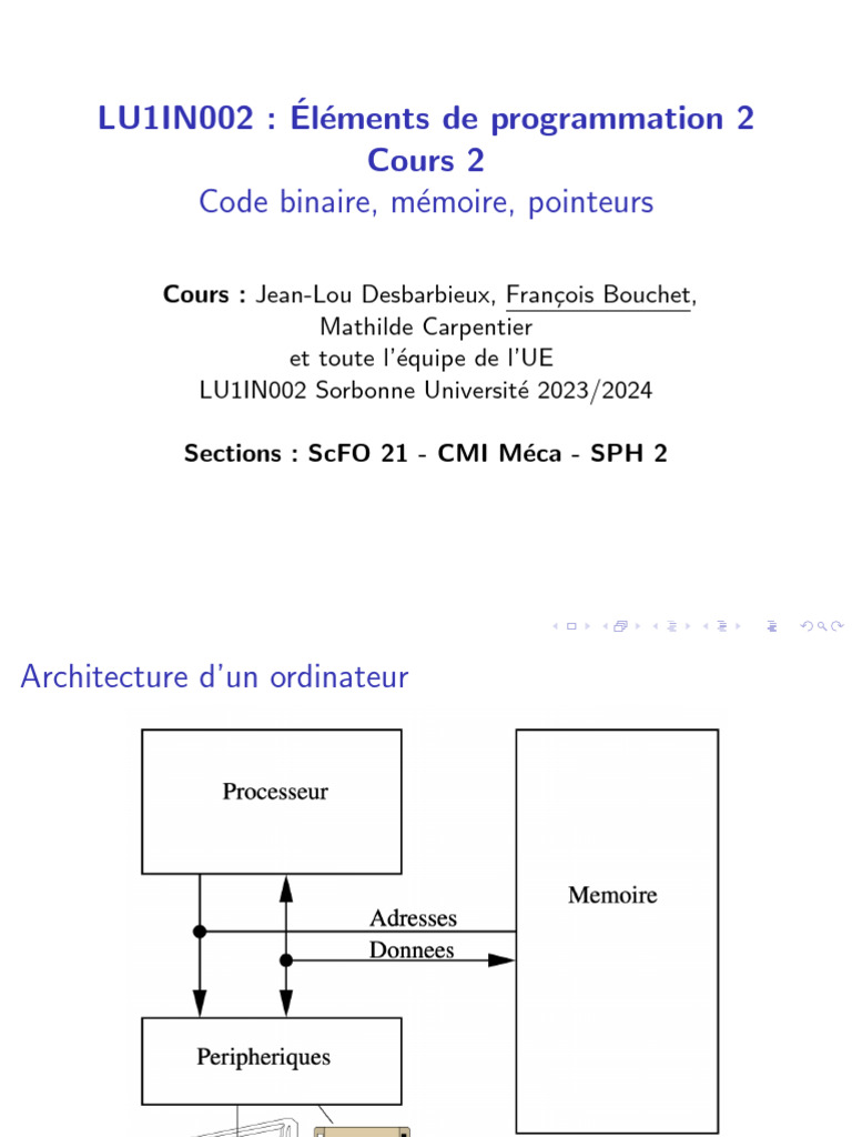 Cours2 Mer | PDF | Pointeur (programmation) | Mémoire (informatique)