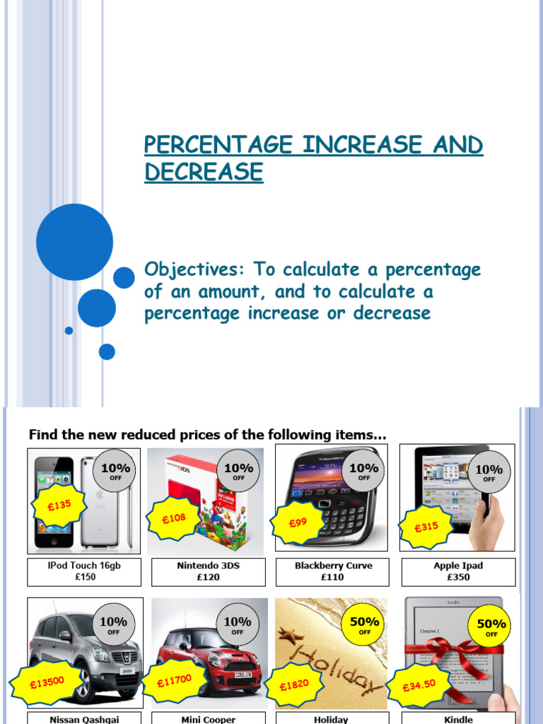 Percentage Increase and Decrease 2 | PDF | Percentage | Apple Inc. Hardware