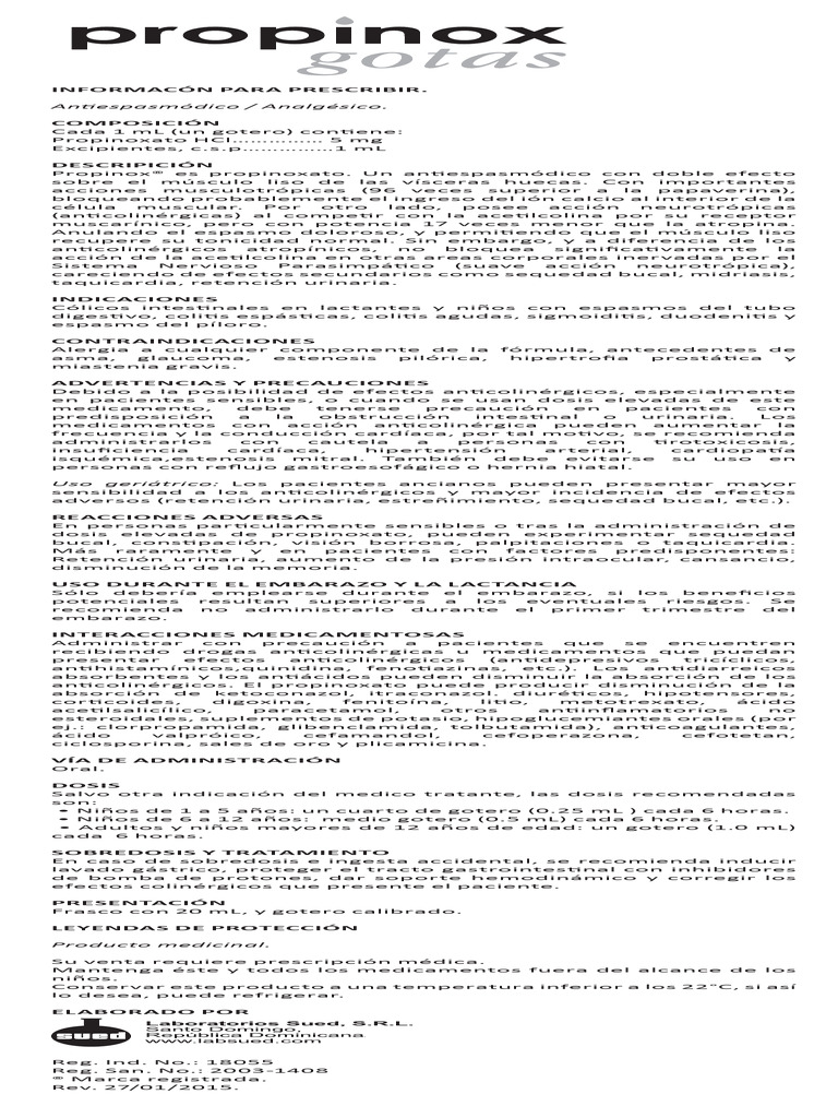 Propinox Gotas Inserto WEB 2015 | PDF | Causas de la muerte ...