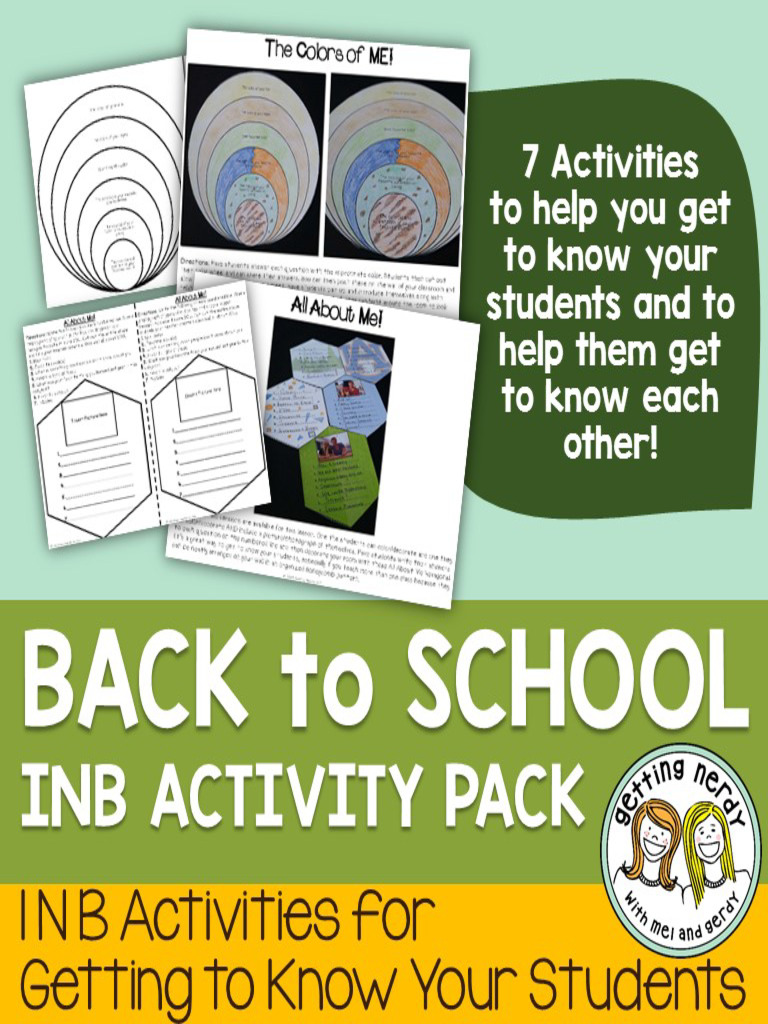 Backto School Interactive Notebook Activity Pack | PDF | Notebook