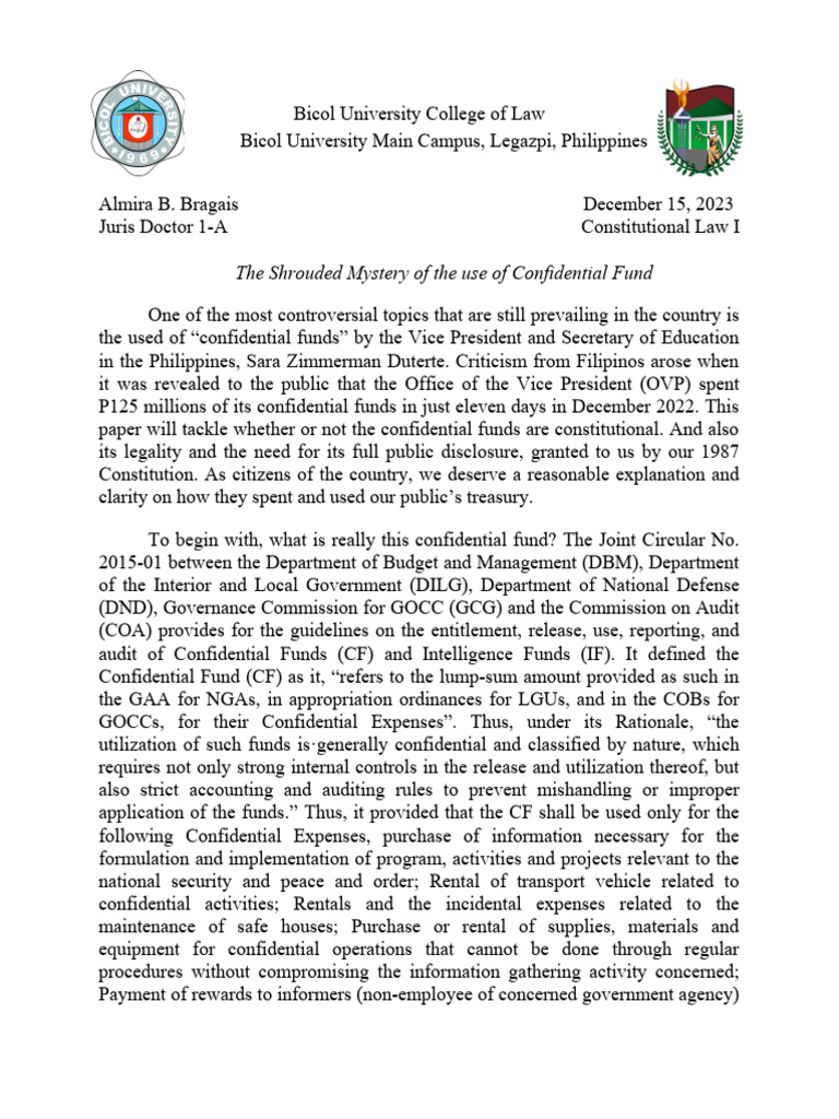 BRAGAIS, Almira B - Position Paper (JD1A) (BUCL) | Download Free PDF ...