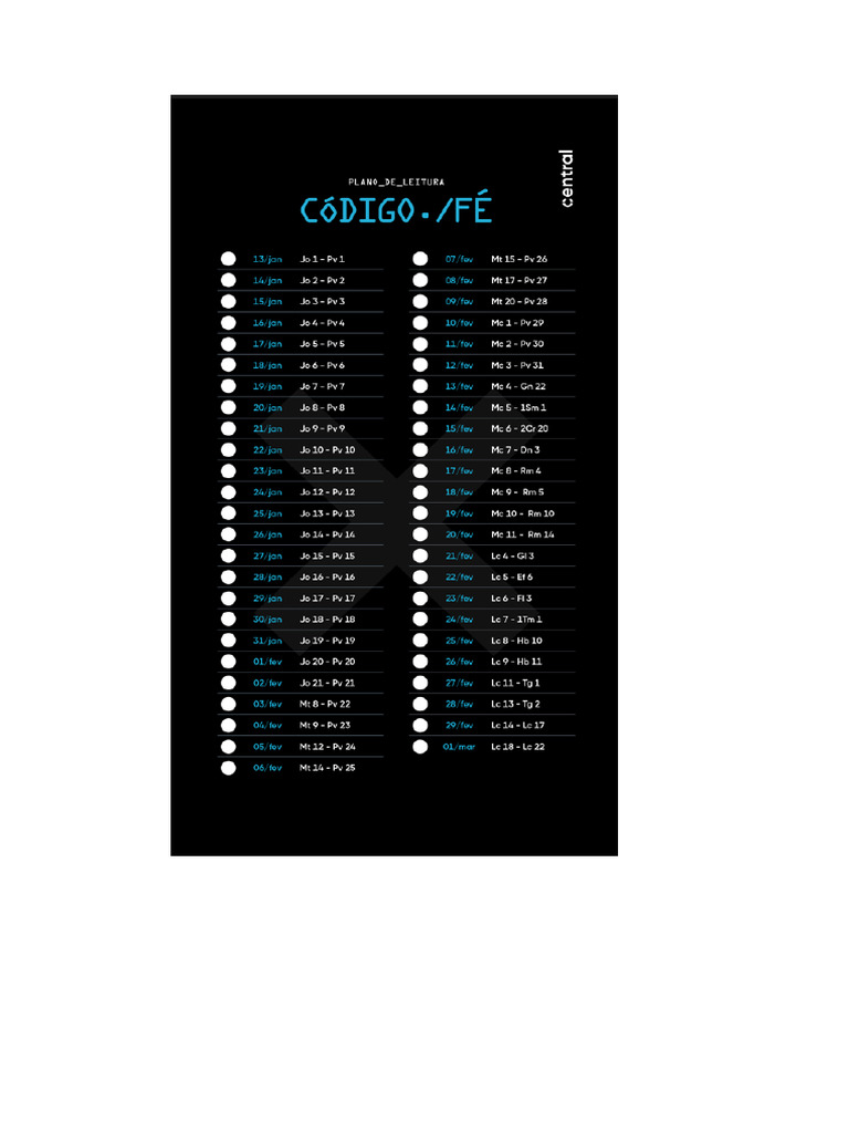Plano de Leitura Fe Jan A Fev | PDF