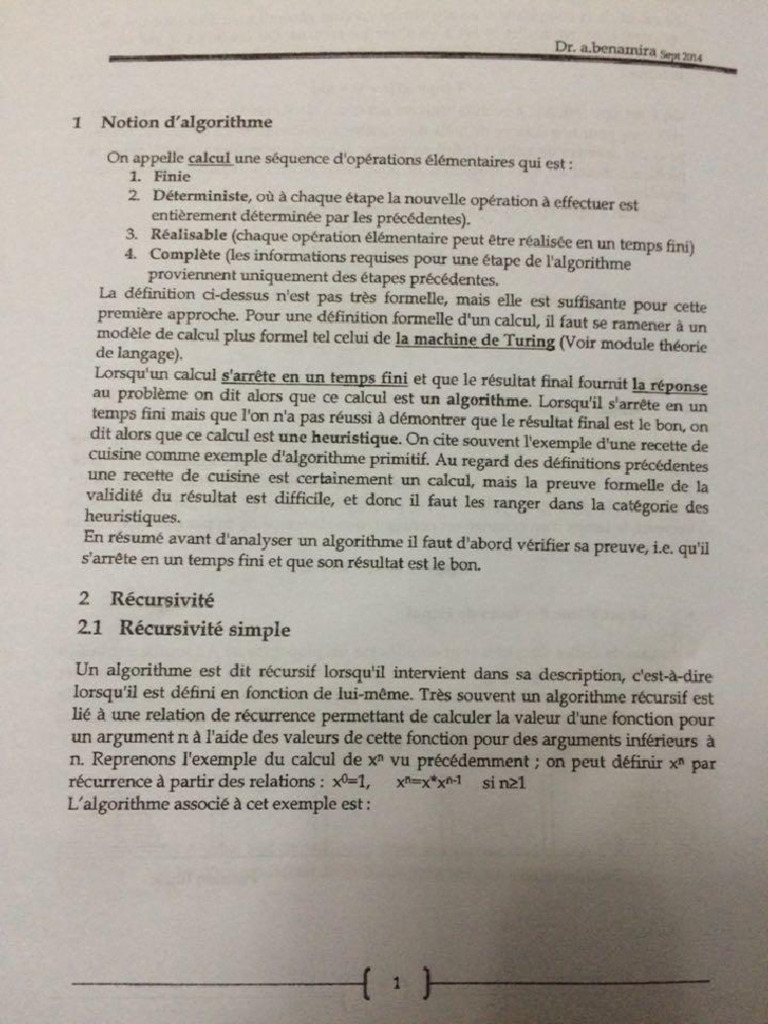 Cours ASD DR Benamira Univ Guelma Promo 2015-2016 Part 01 | PDF