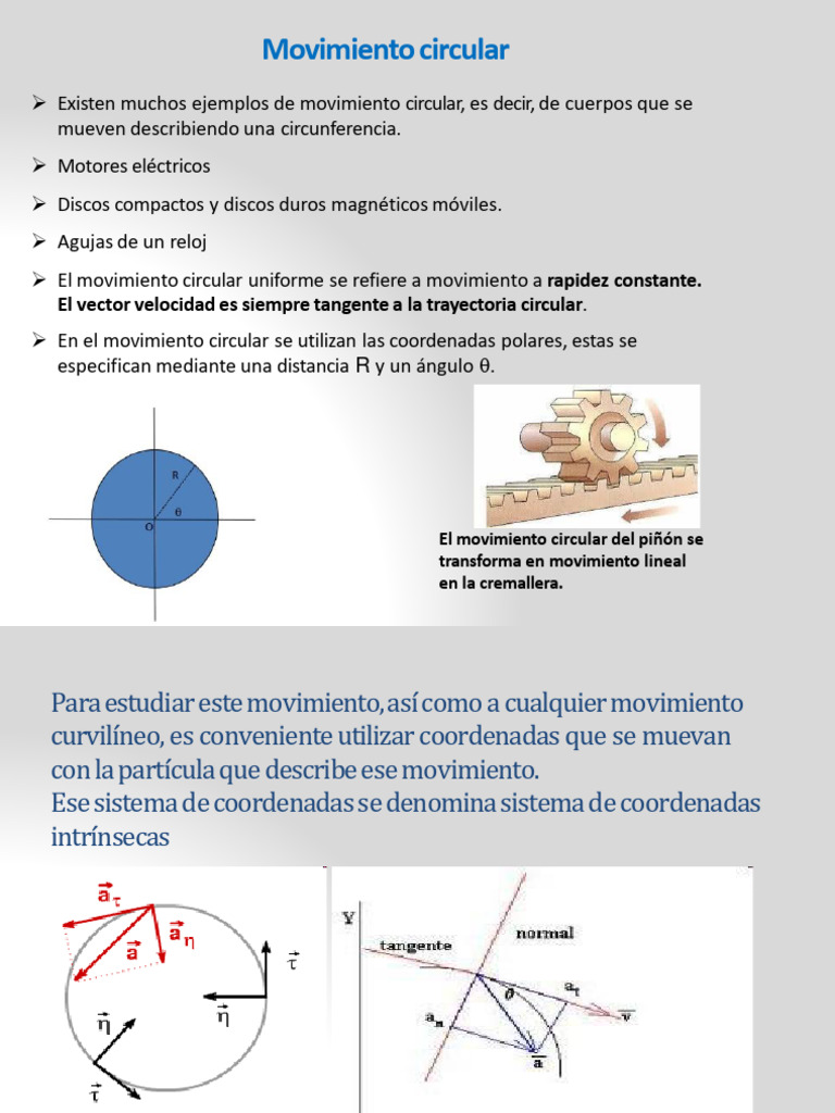 Movimiento Circular Uniforme | PDF | Aceleración | Velocidad