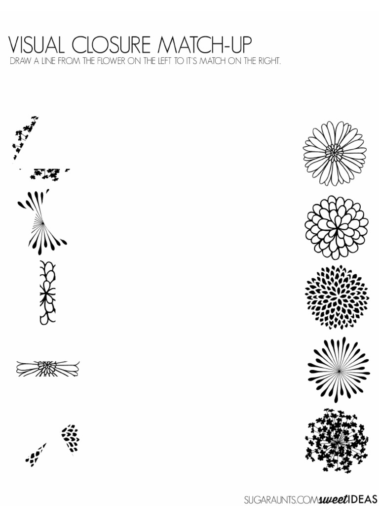 Visual Closure Flower Worksheet | PDF