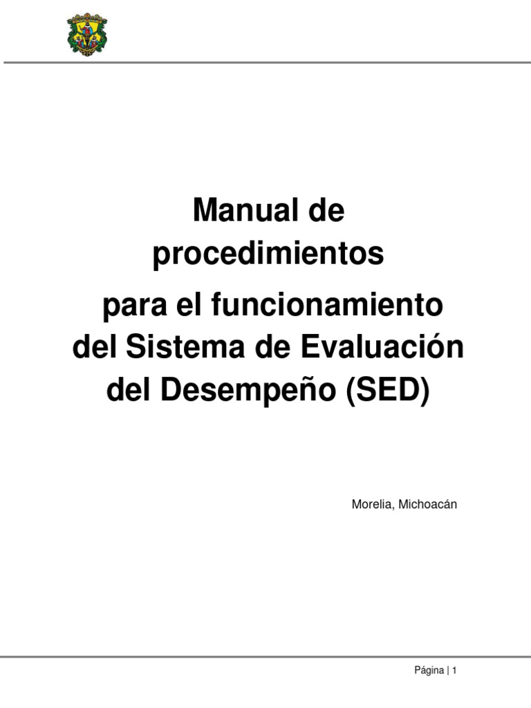 Manual de Procedimientos para El Funcionamiento Del SED | PDF ...