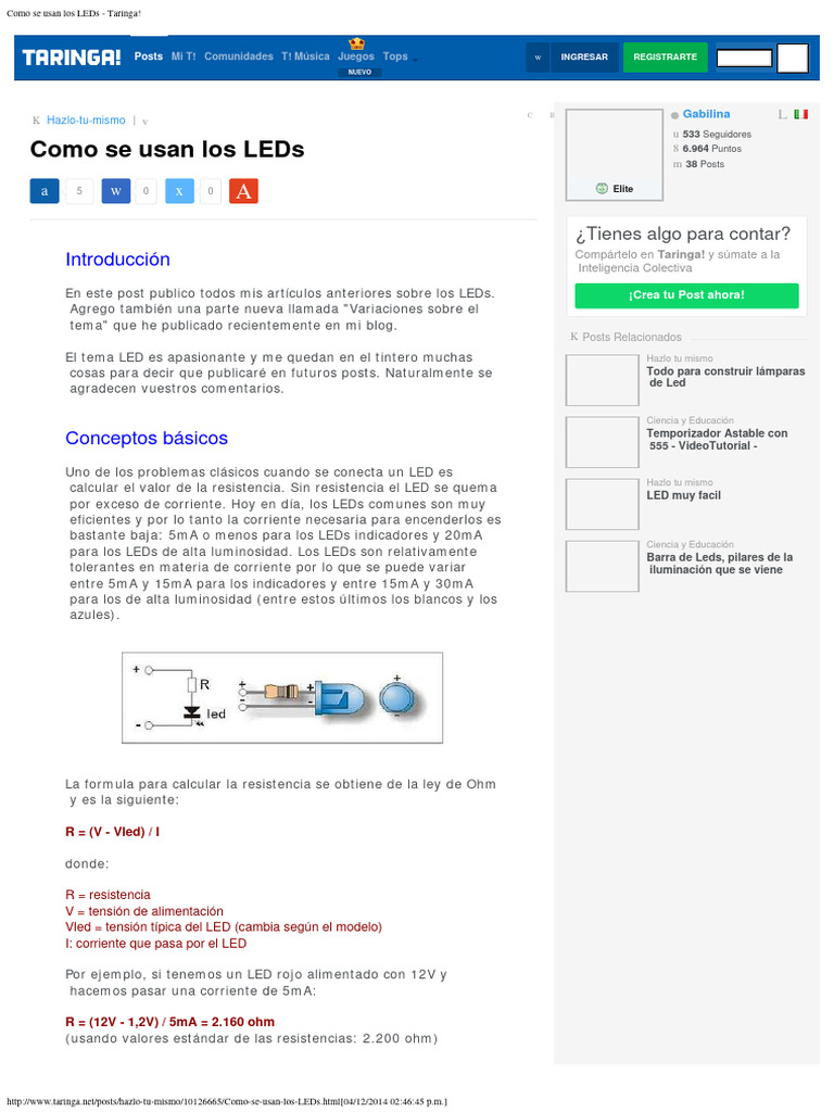 Como Se Utilizar LEDs | PDF | Diodo emisor de luz | Componentes eléctricos