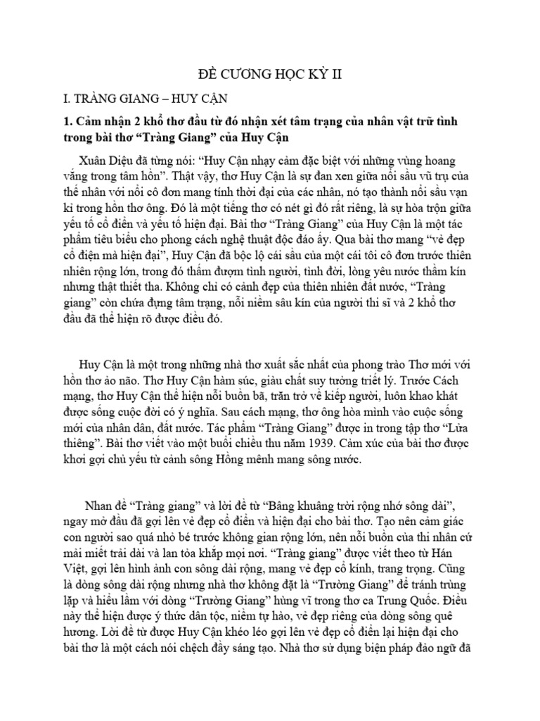 ĐỀ CƯƠNG HỌC KỲ I1 | PDF