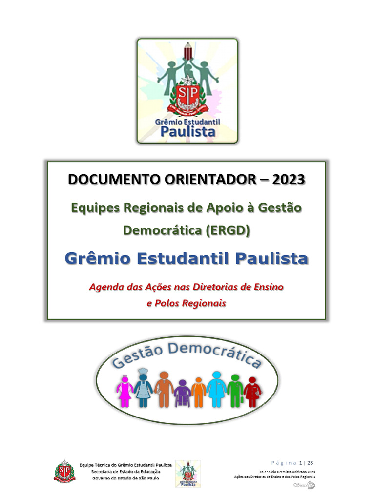Documento Orientador para As de - 2023 - Grêmio Estudantil | PDF ...