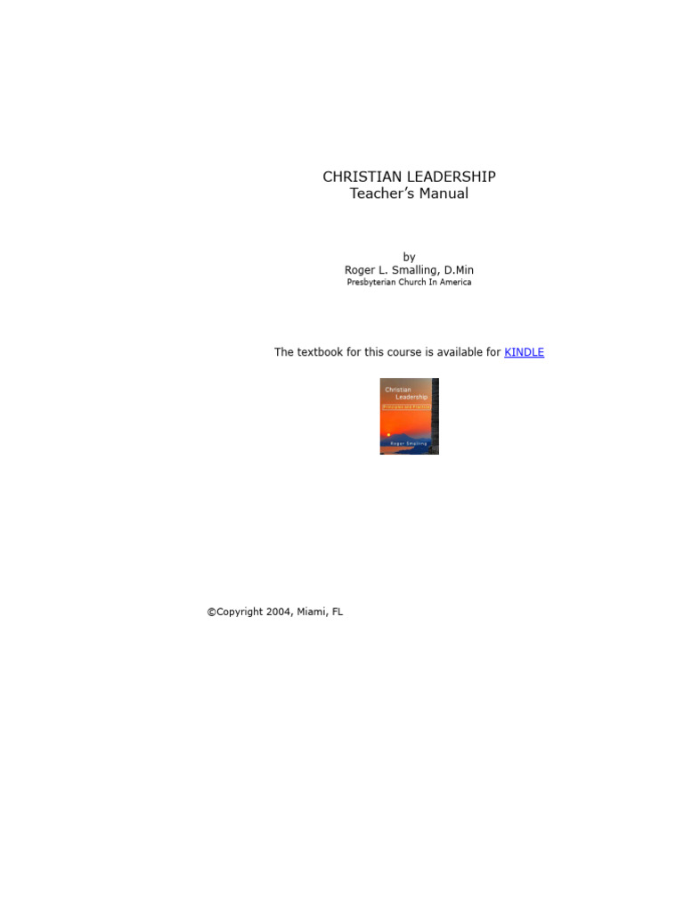 Leadership Training Manual | PDF | Leadership | Jesus