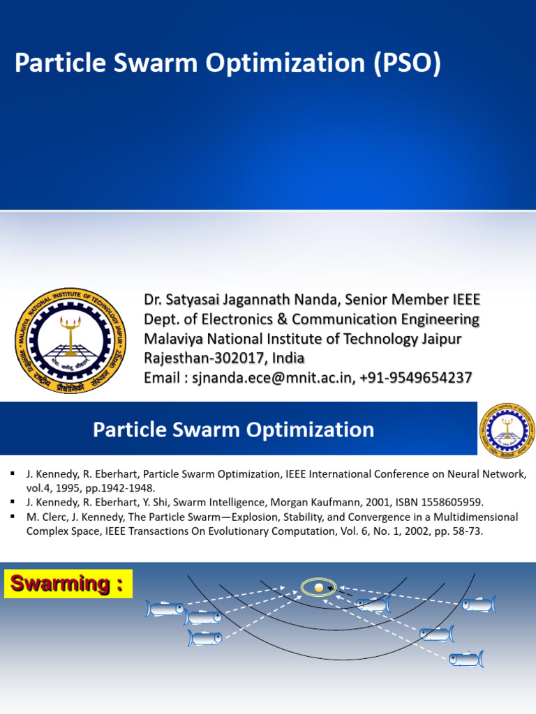 Particle Swarm Optimization Sjnanda Pdf Cybernetics Applied Mathematics
