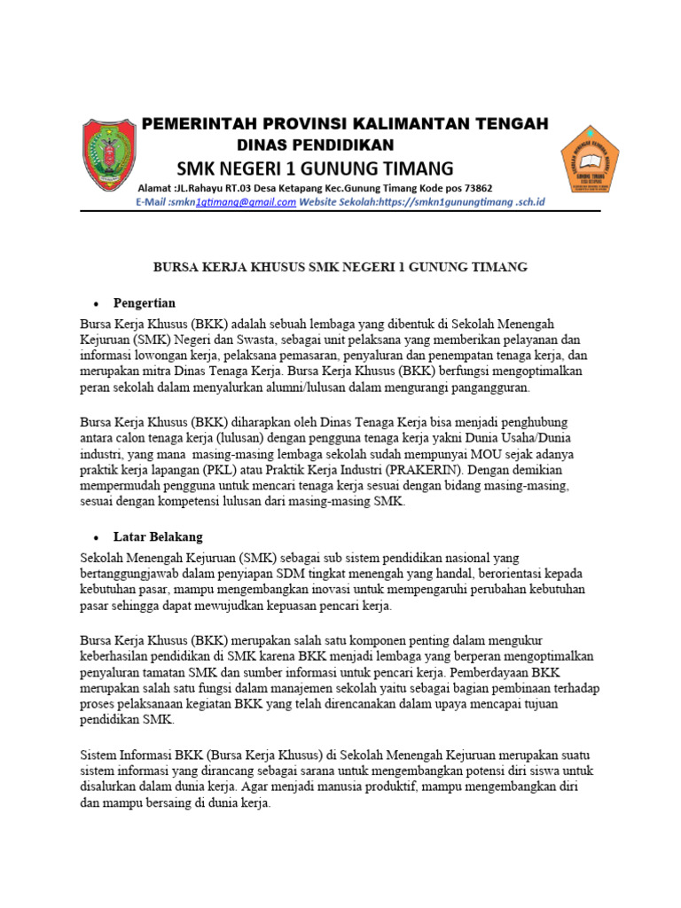 Contoh BKK | PDF | Bisnis