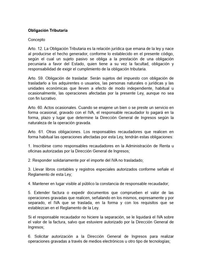 Obligación Tributaria y Sanciones | PDF | Economias | Gobierno