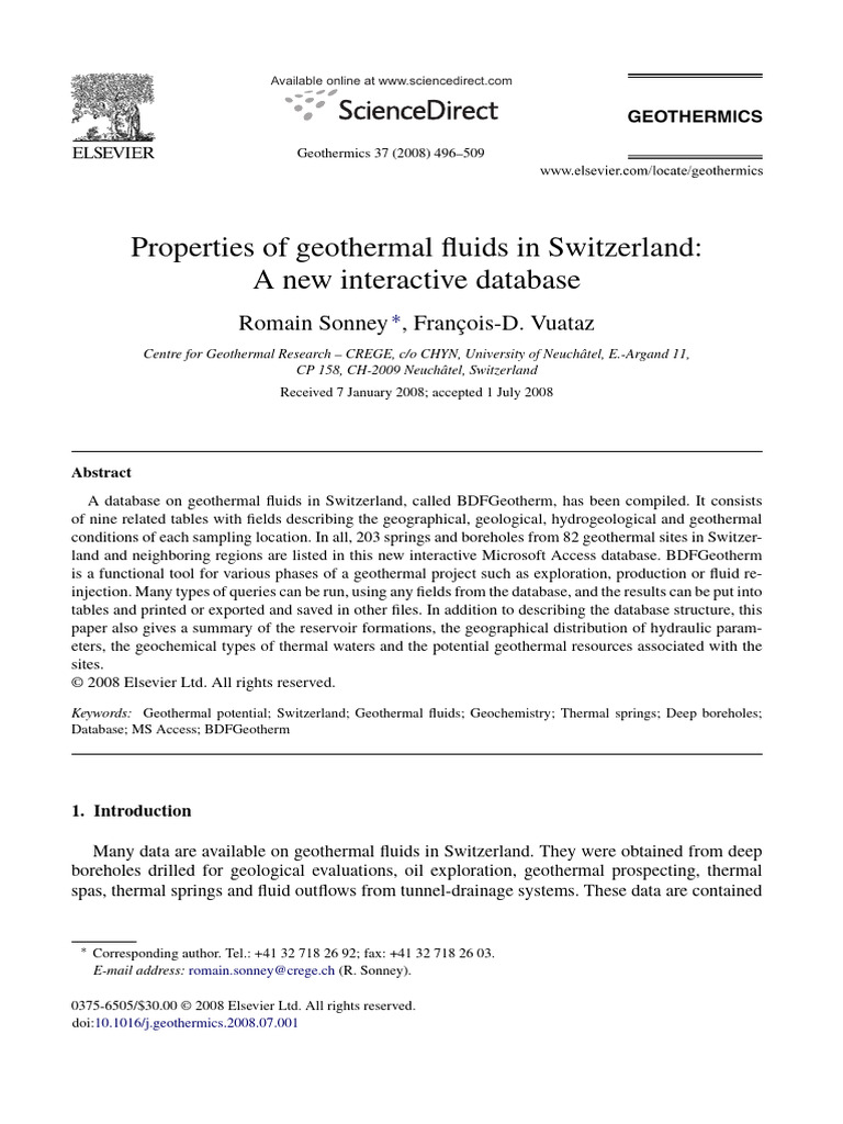 Tugas 6 - Geothermal A - Paper | PDF | Alps | Aquifer