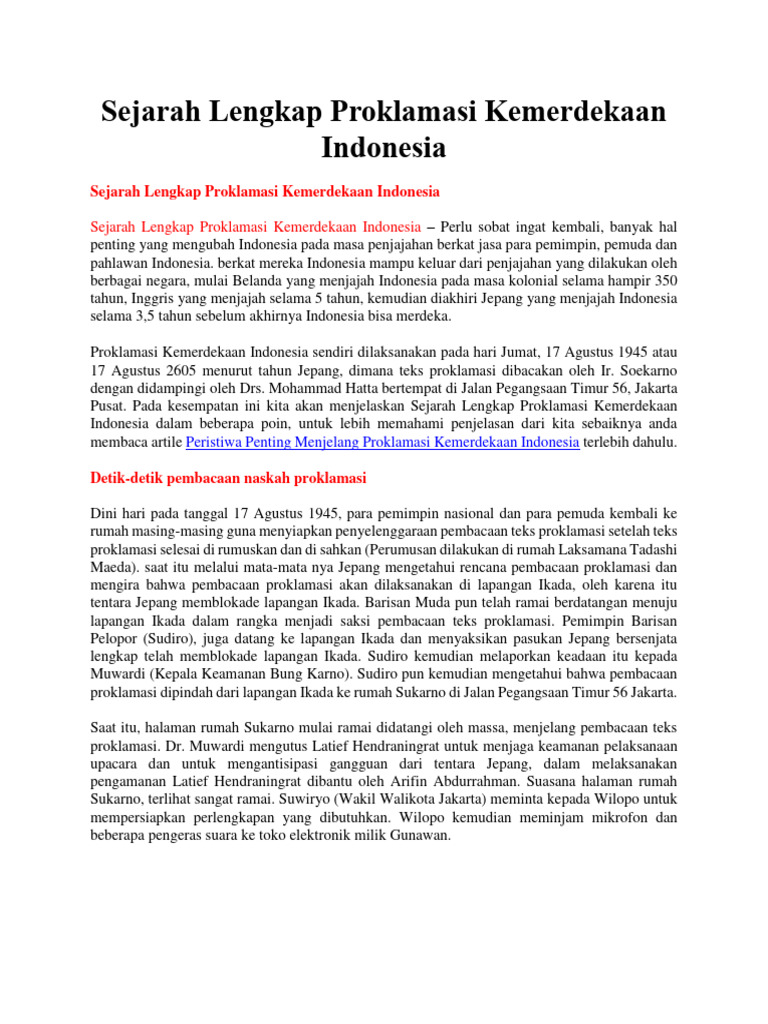 Proklamasi Kemerdekaan RI | PDF | Politik | Perjalanan