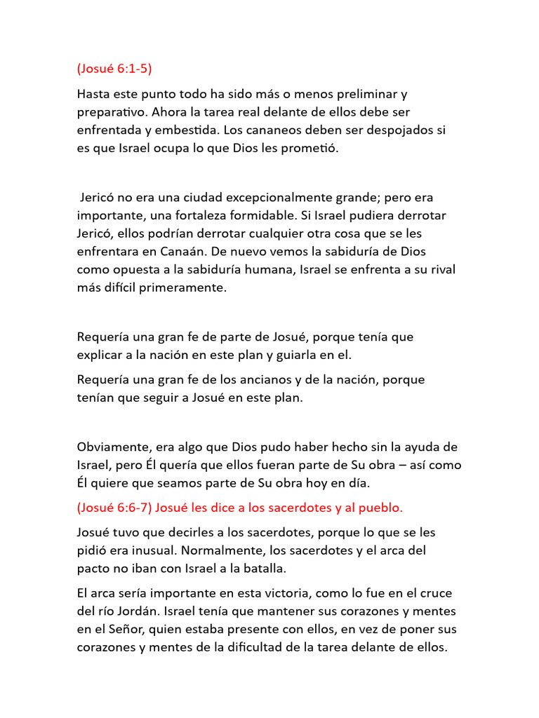 La Conquista de Jericó en Josué 6 | PDF | Joshua