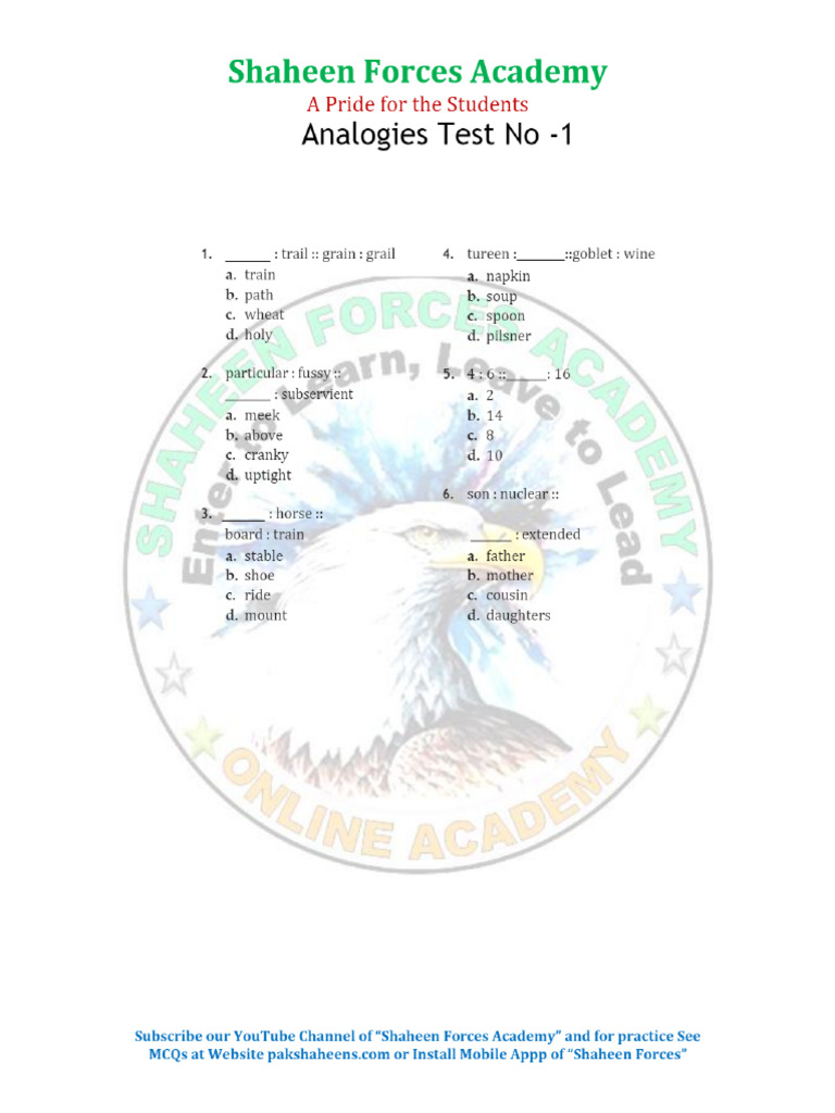 Verbal Intelligence Tests 1 | PDF
