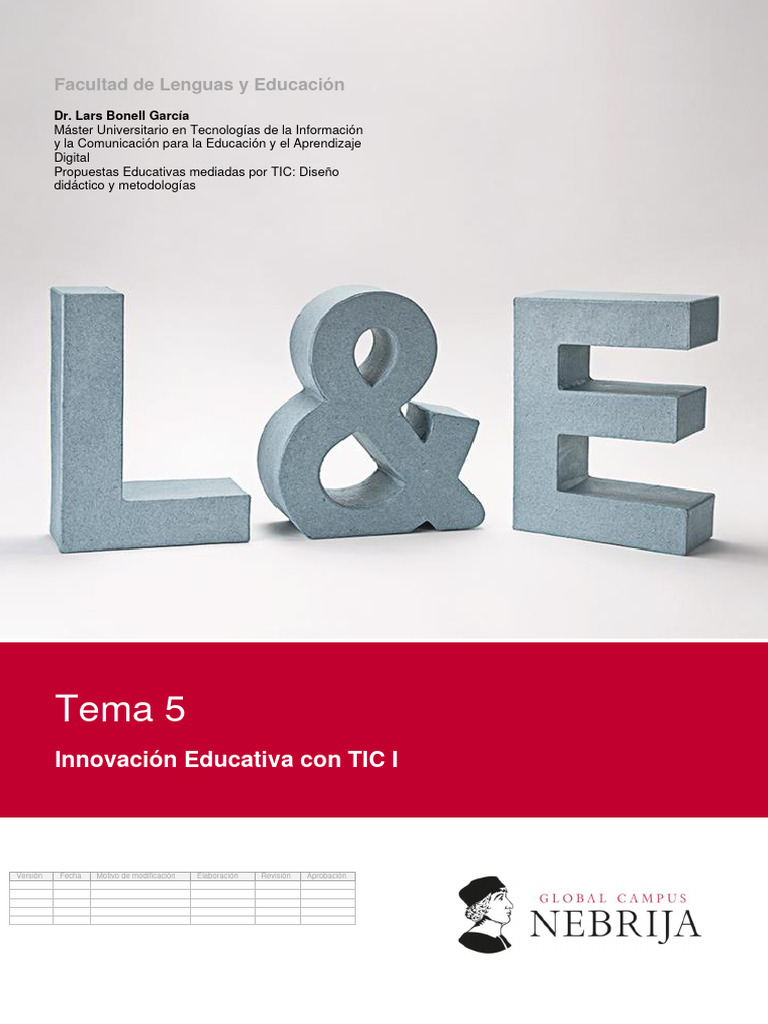 U5 Innovación Educativa Con TIC I | PDF