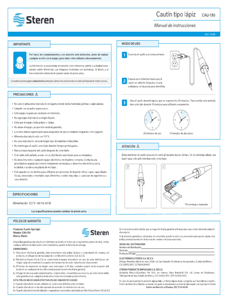 CAU-130-V1.0-instr | PDF