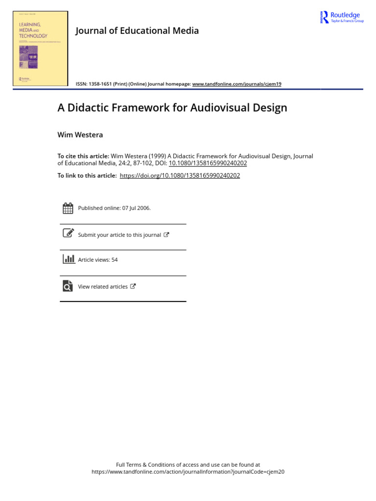 A Didactic Framework For Audiovisual Design | Download Free PDF ...