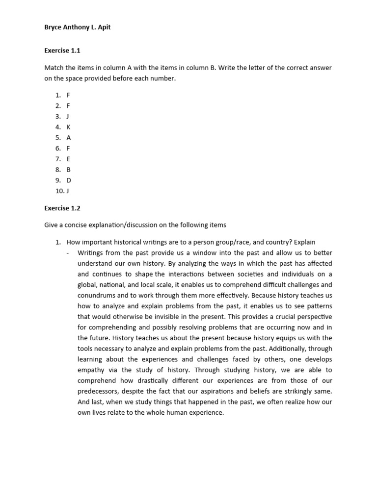 Exercise 1 | PDF | Primary Sources | Reading Comprehension