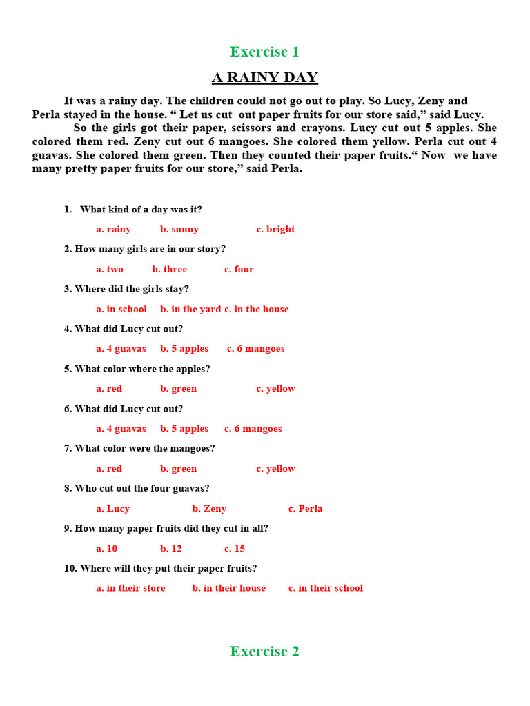Reading Power GRADE 3 Exercise 1 12 | PDF | Language Arts & Discipline ...