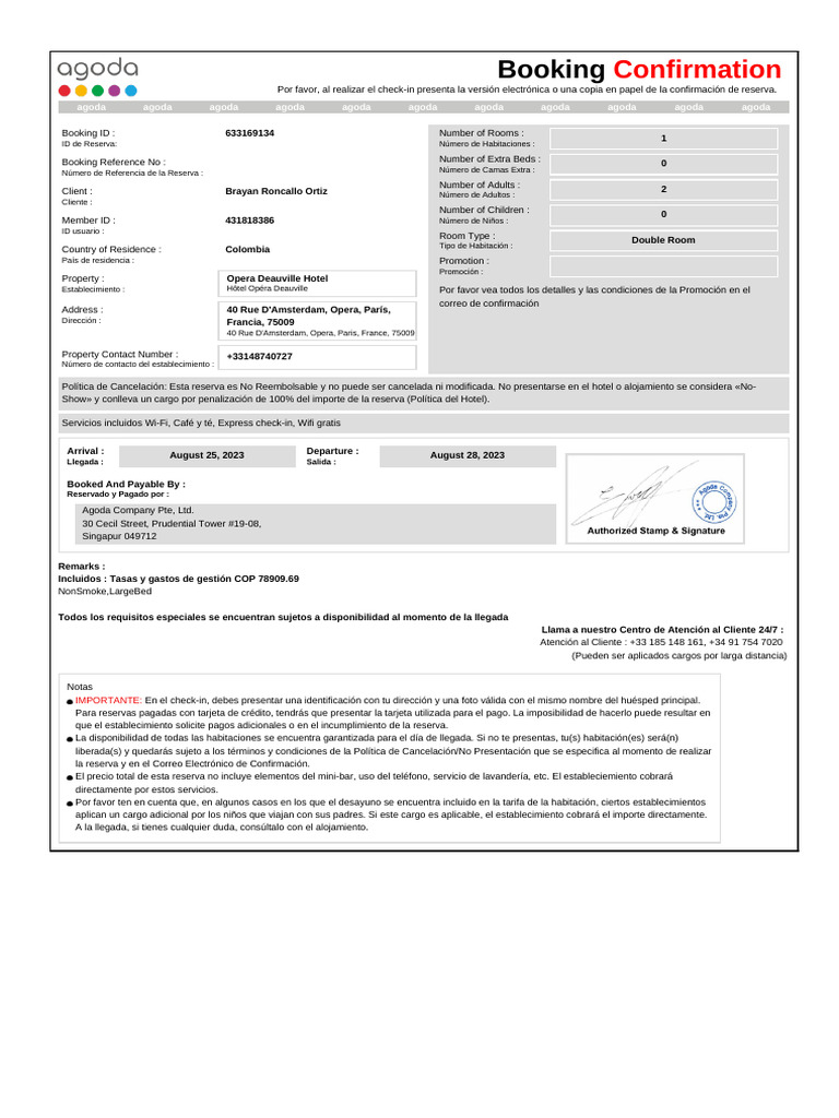 Booking: Confirmation | PDF | Hotel | Industrias de servicio