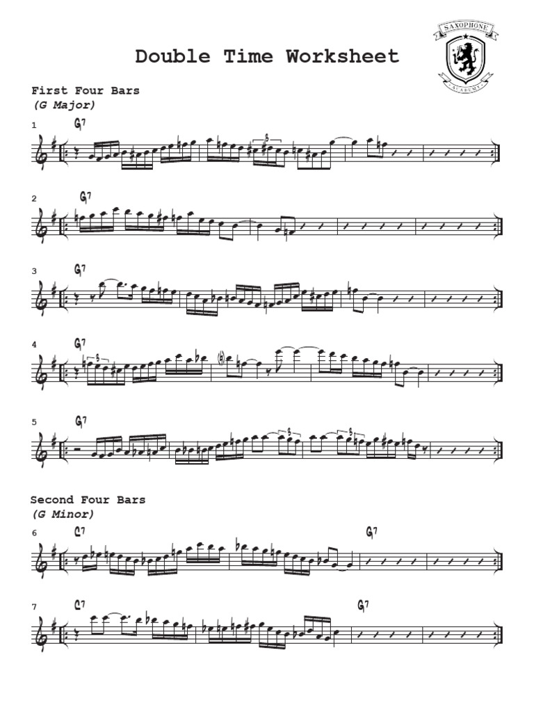 Double Time Exercises | PDF