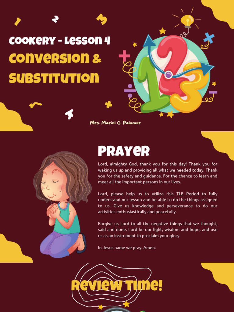 TLE Cookery: Conversion & Substitution | PDF