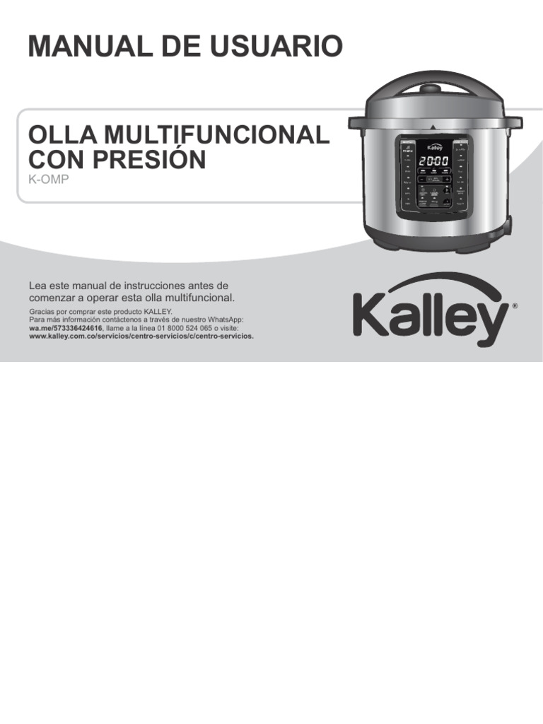 Manual Kalley Olla Múltiple Funcionamiento | PDF | Cocinando | Alimentos