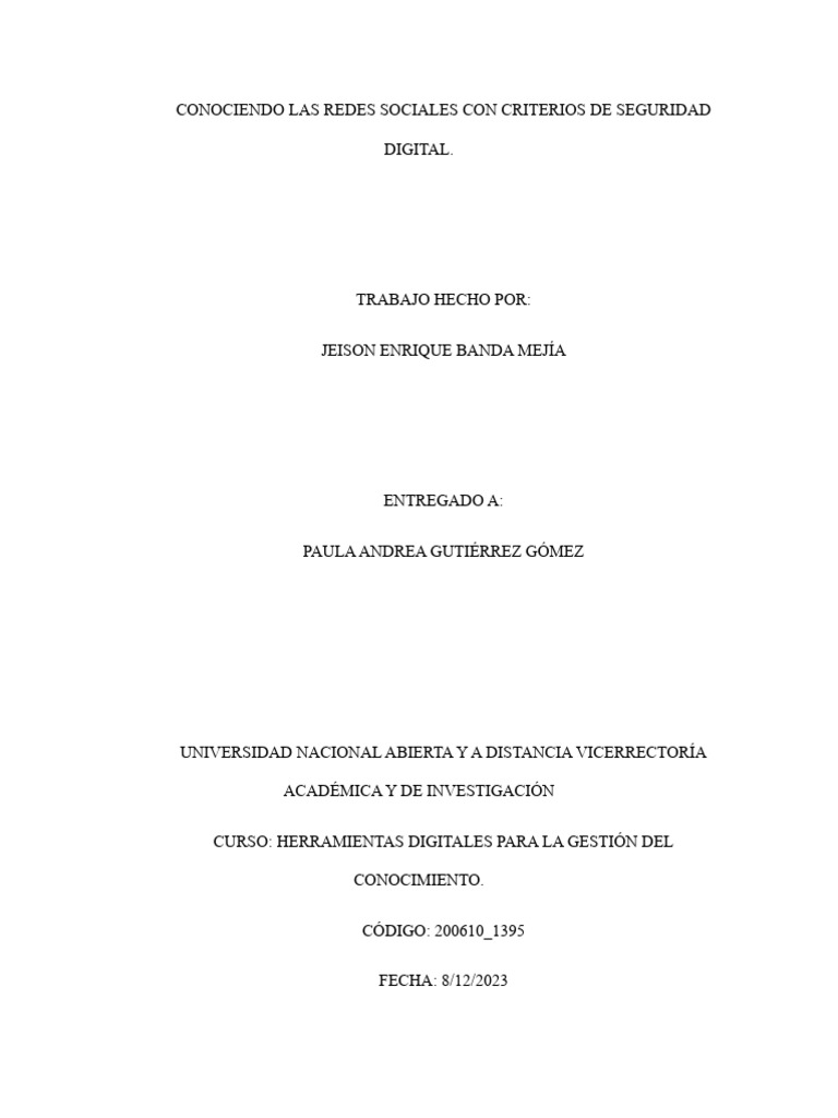 Conociendo Las Redes Sociales Con Criterios De Seguridad Digital Pdf