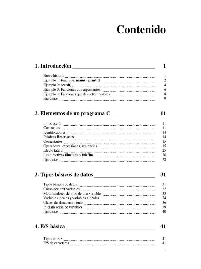 Curso de Lenguaje C | PDF | C (lenguaje de programación) | Lenguaje de ...