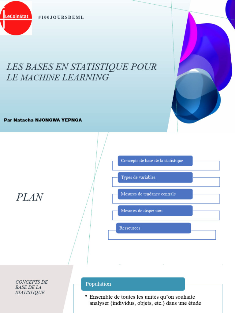 Bases de la statistique en ML | PDF | Indicateur de dispersion | Moyenne