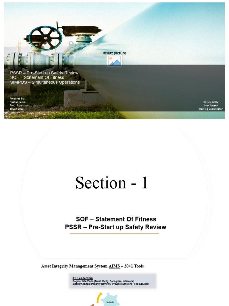 SOF and PSSR Overview for Safety | PDF | Risk | Safety