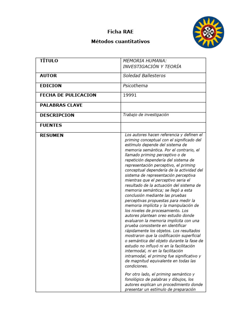 Ficha RAE Grupal | PDF