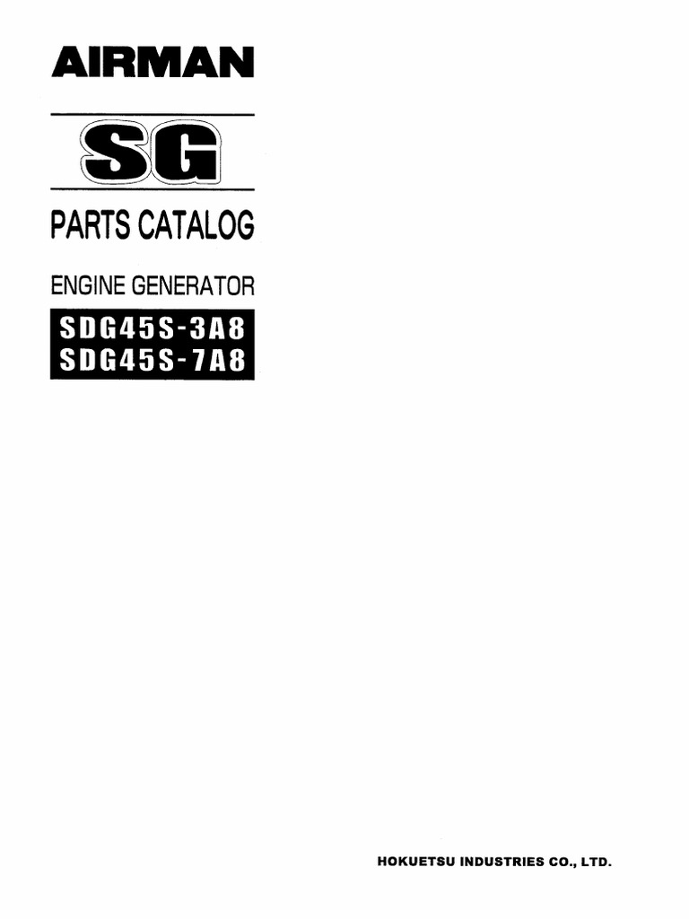 Airman Engine Generator Part Catalog Sdg45s-3a8 and Sdg45s-7a8 | PDF