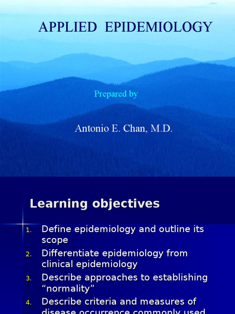 Applied Epidem | Incidence (Epidemiology) | Epidemiology