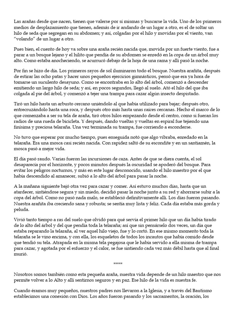 La lección de vida de una araña | PDF | Telaraña