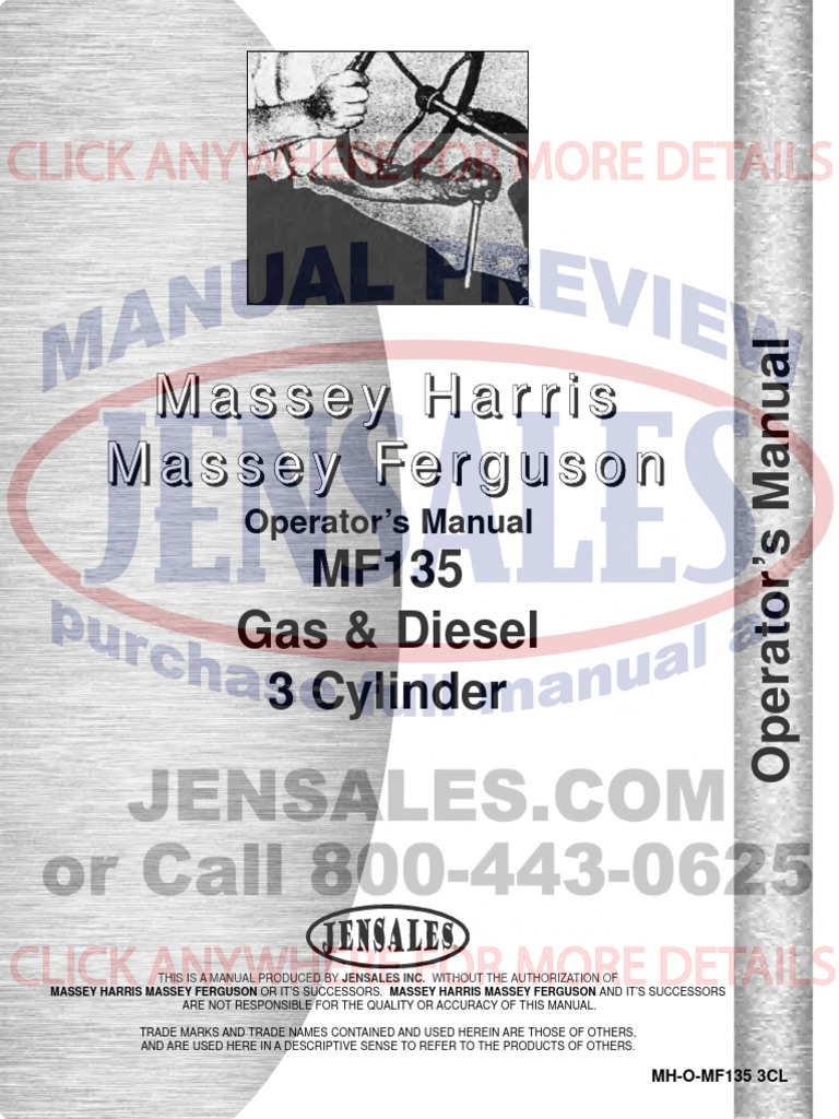 MF135 Operator's Manual Overview | PDF | Tractor | Manual Transmission