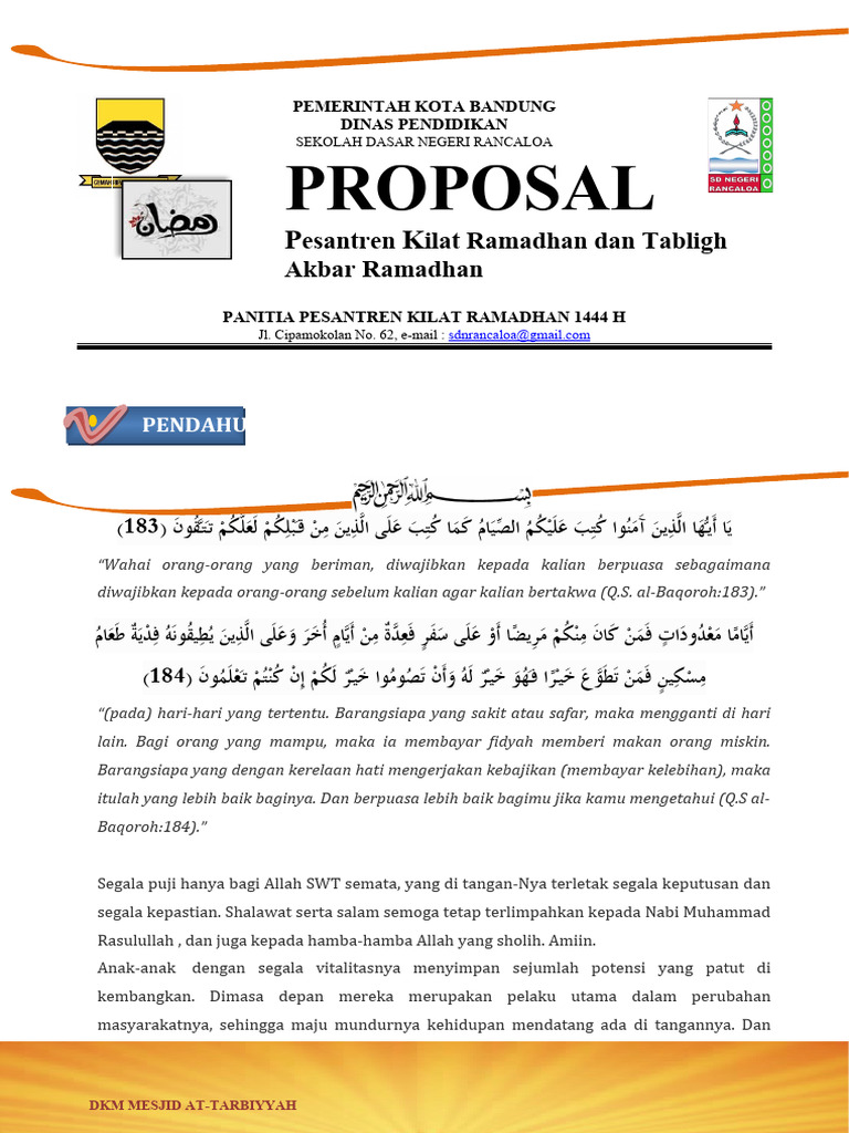 Proposal Ramadhan | PDF