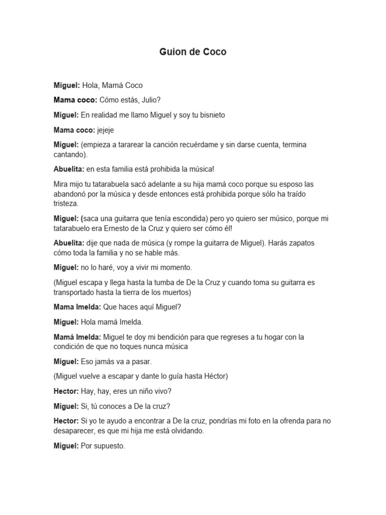 Guion de Coco | PDF