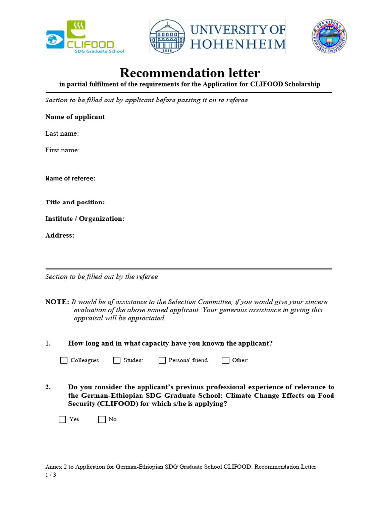 Recommendation Letter | PDF | Cognition