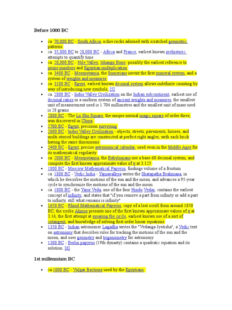 Math Timeline | Download Free PDF | Numbers | Trigonometric Functions