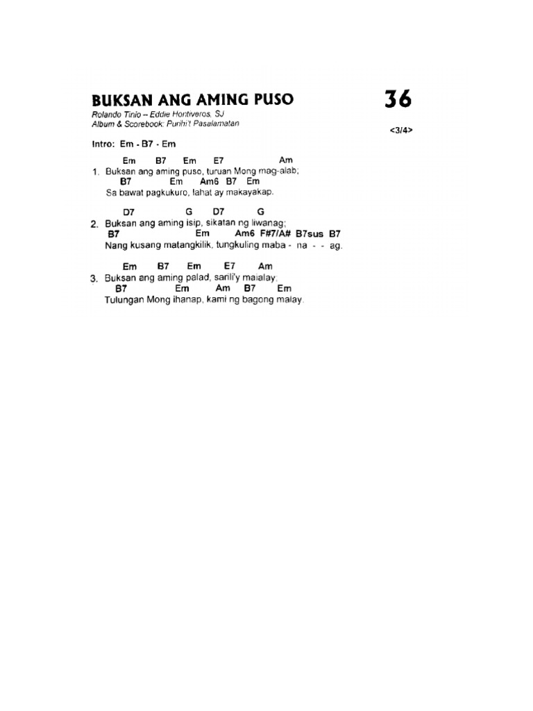 Buksan Ang Aming Puso Chords | PDF