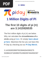 1 Million Digits of Pi | PDF