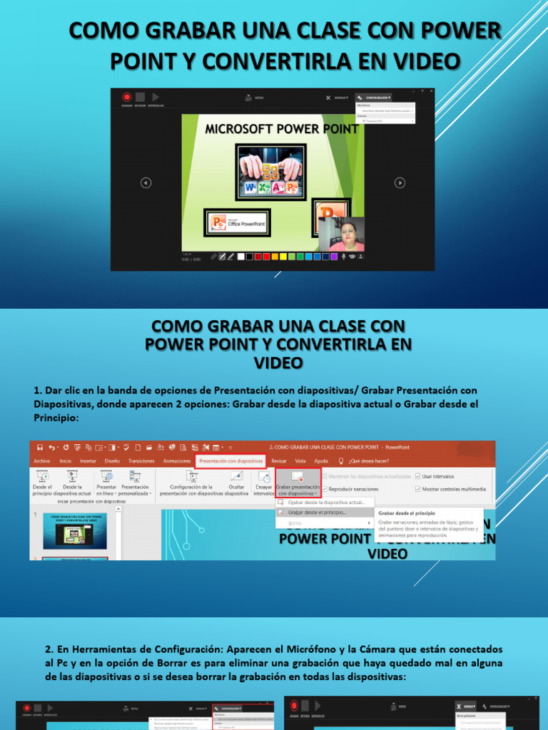 Grabar Una Clase Con Power Point | PDF | Microsoft PowerPoint | Vídeo